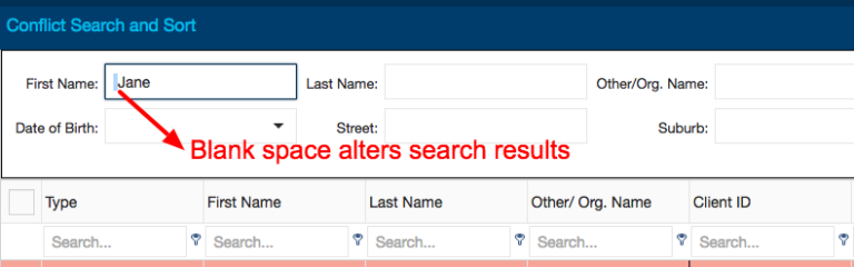 Conflict Check Searching – CLCs Australia