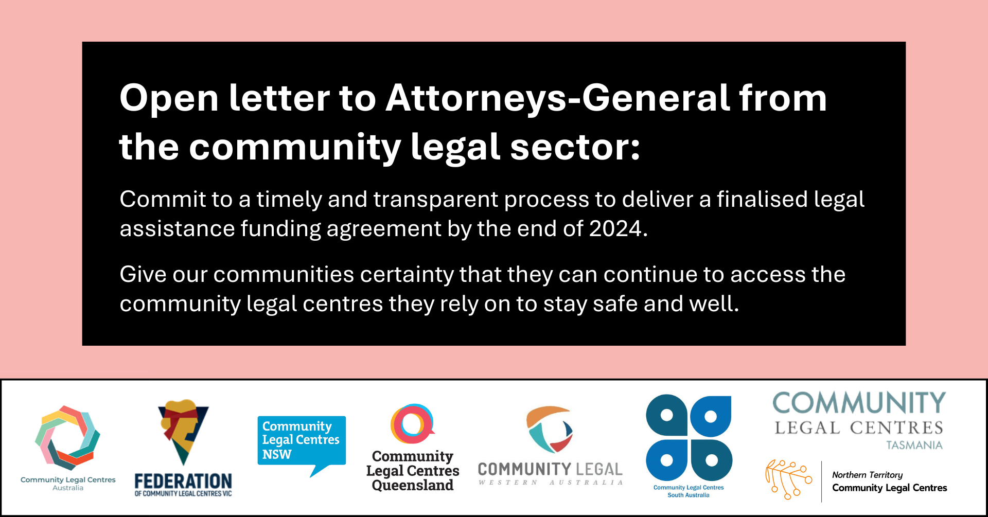 Open letter to Attorneys-General: commit to a new funding agreement by end 2024 – CLCs Australia